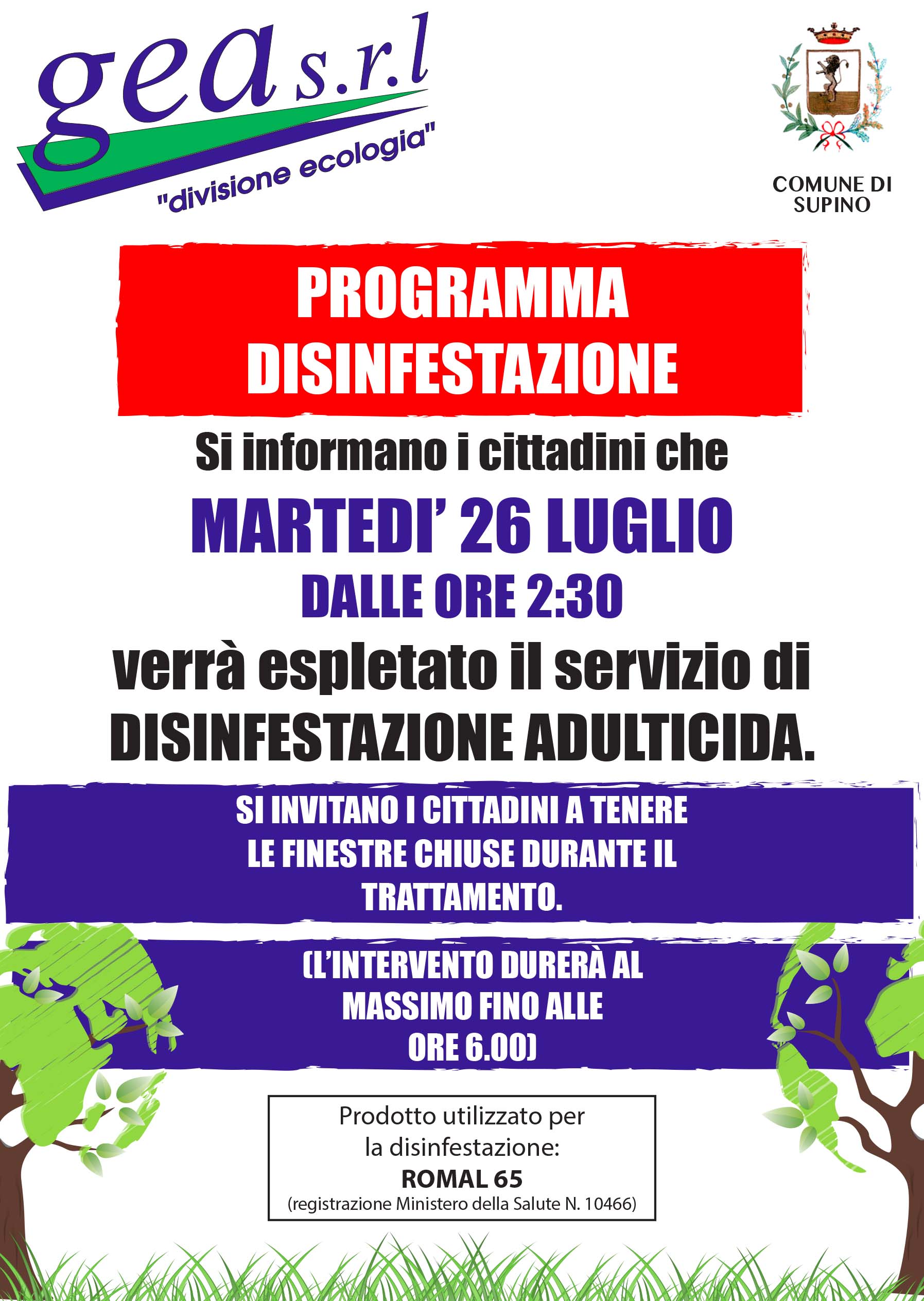 Gea srl – disinfestazione SUPINO